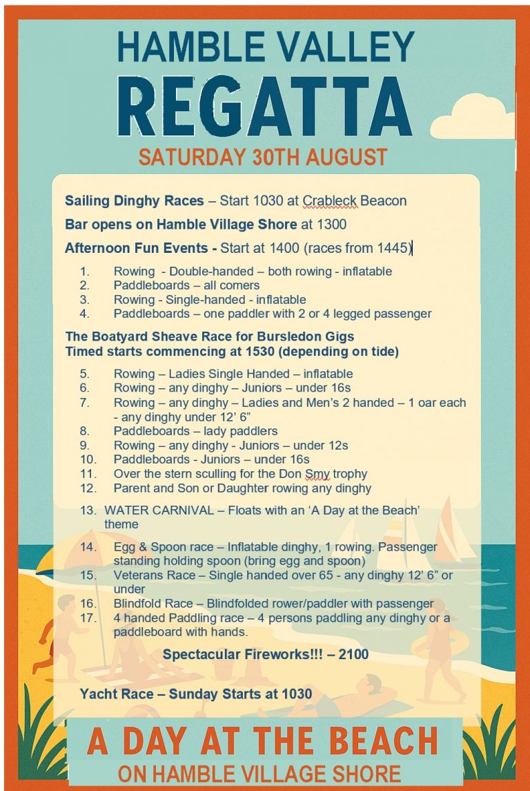 PROGRAMME – Hamble Valley Regatta